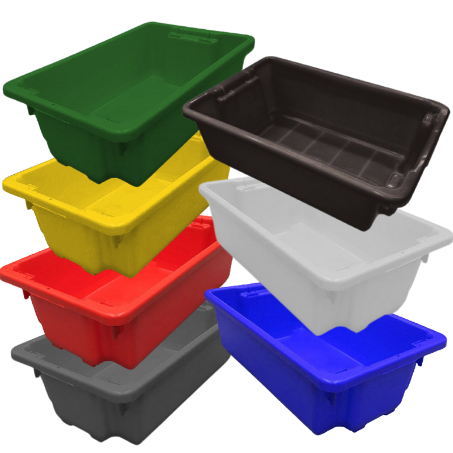 32L Food Grade Plastic Industrial Stack & Nest Container - 645 x 413 x ...