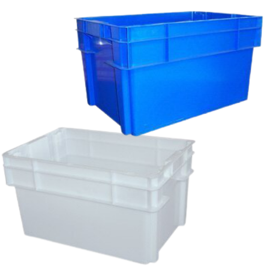 Nally 52L Stack & Nest Plastic Container - 578 x 384 x 318mm - Solid ...
