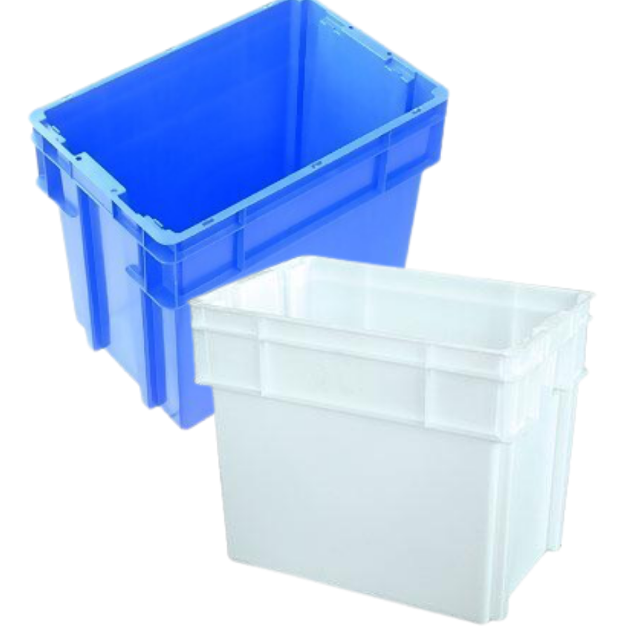 Nally 78L Stack & Nest Plastic Container - 578 x 384 x 470mm - Solid ...